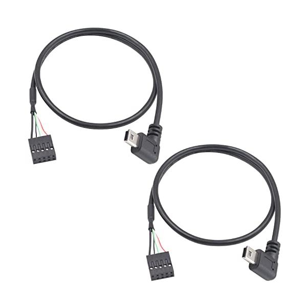 Duttek Mini USBマザーボードケーブル,L字型Mini usb 9pin延長 Duttek Mini USBマザーボードケーブル,L字型Mini usb 9pin延長