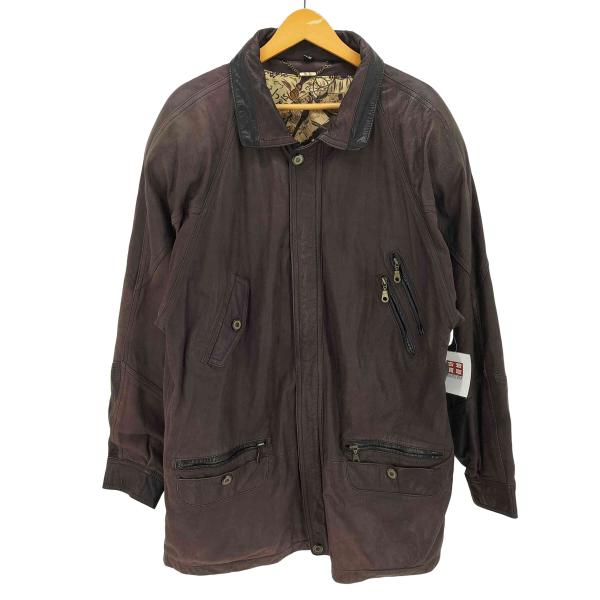 USED古着(ユーズドフルギ) {{KIDULT}} Teen Team 麻雀 チャイナジャケット メンズ JPN：L 【中古】【ブランド古着バズストア】 USED古着(ユーズドフルギ) AL 裏地総柄 レザー カーコート マルチ