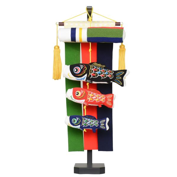 鯉のぼりの吹流しをイメージさせる背景に鯉のぼりの飾りがしっくりきています。■サイズ・本体高さ：約42cm・本体の幅：約20cm・台の高さ：約48cm