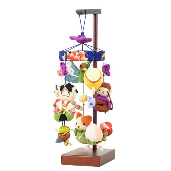 五月人形の横に飾れるつるし飾りです。■サイズ（飾り台サイズ）：高さ27.5cm×幅7cm×奥行10cm※支柱、台座の色ムラ、塗ムラは仕様です。不良品ではございませんので、予めご了承ください。（返品不可）