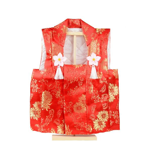 ●雛人形の脇飾りとしてお使いいただけます●お子様が着用することもできます■サイズ：身幅約36cm×着丈約43cm/飾り台の高さ約44cm■着用対象年齢：0歳〜3歳（目安）■素材：ポリエステル