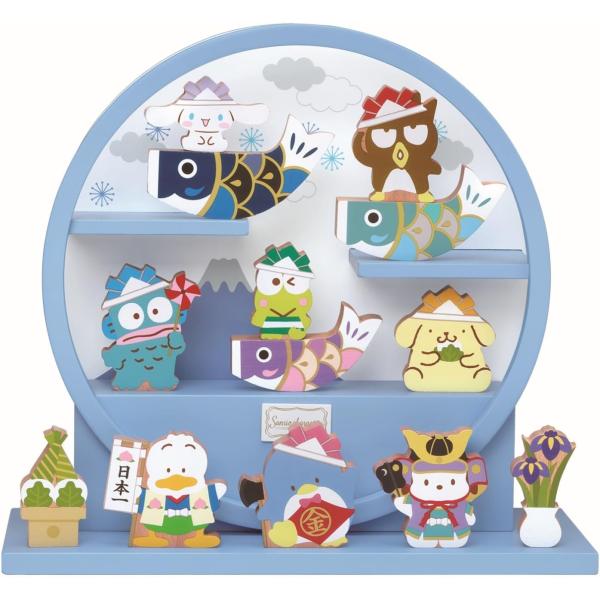 サンリオキャラクターが勢ぞろい！手のひらサイズのかわいい木製鯉飾りになりました。高さ約31cmのコンパクトサイズで、お子さまの初節句お祝いやこどもの日にはもちろん、通年飾っていてもかわいい！木のぬくもりを感じながら自由に並べて飾って楽しむこ...