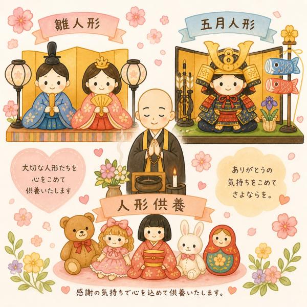【大切な思い出のお人形、丁寧にご供養いたします】大切な思い出が詰まったお人形をゴミとして捨てたくない。そんなみなさまのお気持ちに寄り添い、心を込めて丁寧に供養いたします。ひな人形や五月人形、日本人形、洋風人形、さらにはぬいぐるみまで、さまざ...
