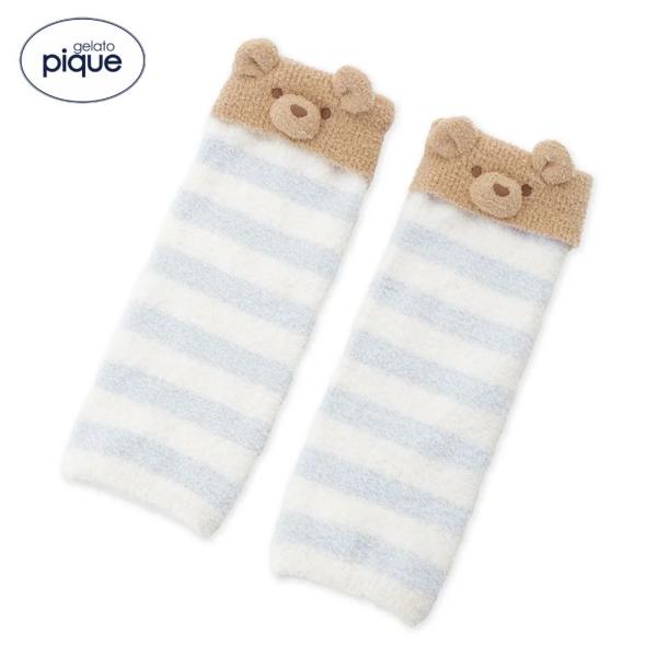 【ベアのお顔を付けたエアリーモコBABYレッグウォーマー】【Fabric】AIRY MOCO（エアリーモコ）…空気を身にまとっているような軽い着心地と、ライトな肌触りが魅力の‘エアリーモコ’、通称エアリーモコ。ふかふかに焼き上げたスポンジの...