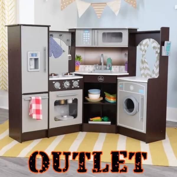 キッドクラフト アルティメット コーナー プレイ キッチン With ライト and サウンド おままごと 木製 女の子 子供家具 レンジ コンロ オーブン 洗濯機 冷蔵庫 シンク KidKraft Ultimate Corner Play...