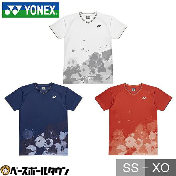 ユニゲームシャツ/10743●カラー：(005)オレンジ、(011)ホワイト、(554)ダークネイビー●サイズ：SS、S、M、L、O、XO●素材：ポリエステル100％●仕様：UVカット、吸汗速乾、制電●日本バドミントン協会審査合格品●原産地...