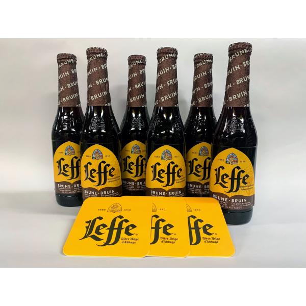 ベルギービール「レフ　ブラウン330ｍｌ」の専用コースター３枚付き６本セットです。 レフは、ベルギーの南、ムーズ川のほとりにあるディナンという町にあるレフ修道院で13世紀から造られています。 ベルギーでは修道院からライセンスを得て、その伝統...