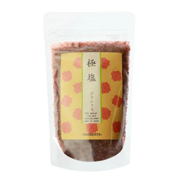 極塩　デリシャス粒１００ｇ2mm程度の大きな粒タイプの岩塩です。食感をより感じることが出来ます。数粒なめて熱中症予防、ミネラル補給に最適の天然ミネラルです。ランニング・ゴルフ・野球サッカーなどスポーツで失うミネラルの補給に使用されています。...