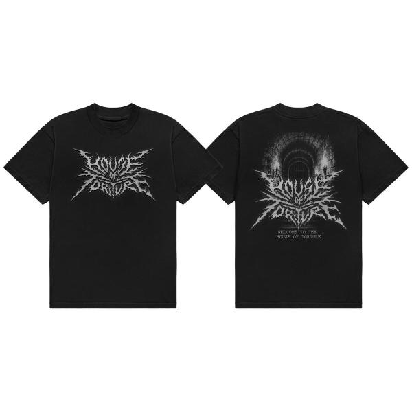 HOUSE OF TORTURE Tシャツ（2025・ブラック×シルバー）「HOUSE OF TORTURE」のTシャツが新登場！※店舗等でも同時に発売している為、在庫切れの場合もございます。ご了承ください。