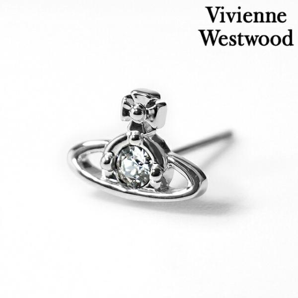 ヴィヴィアン ウエストウッド ピアス メンズ レディース ブランド NANO SOLITAIRE アクセサリー 真鍮 62010086-02P116 Vivienne Westwood シルバー ◆Vivienne Westwood（ヴィヴ...