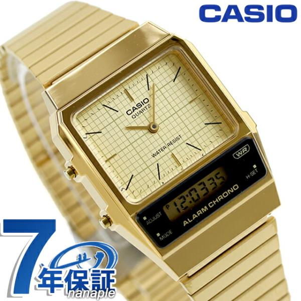 7年保証キャンペーン カシオ CASIO クラシック クォーツ 電池式 クォーツ 電池式 ユニセックス 腕時計 AQ-800EG-9ADF CLASSIC アナデジ ゴールド ◆1980年代発売のAQ-450をモチーフにし、レトロとスタイリ...