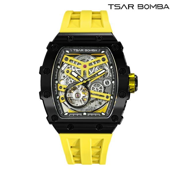 正規品 サーボンバ TB8208 エレメンタルシリーズ オープンハート メンズ 腕時計 TB8208A-13 TSAR BOMBA TB8208 ELEMENTAL SERIES アナログ イエロー ◆TSAR BOMBA（サーボンバ）は、...