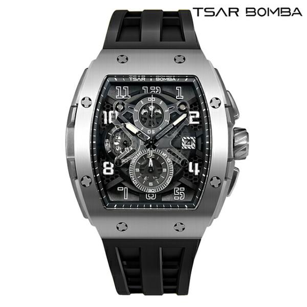 正規品 サーボンバ TB8211Q エレメンタルシリーズ クロノグラフ オープンハート メンズ 腕時計 TB8211Q-01 TSAR BOMBA TB8211Q ELEMENTAL SERIES アナログ ブラック 黒 ◆TSAR BOM...