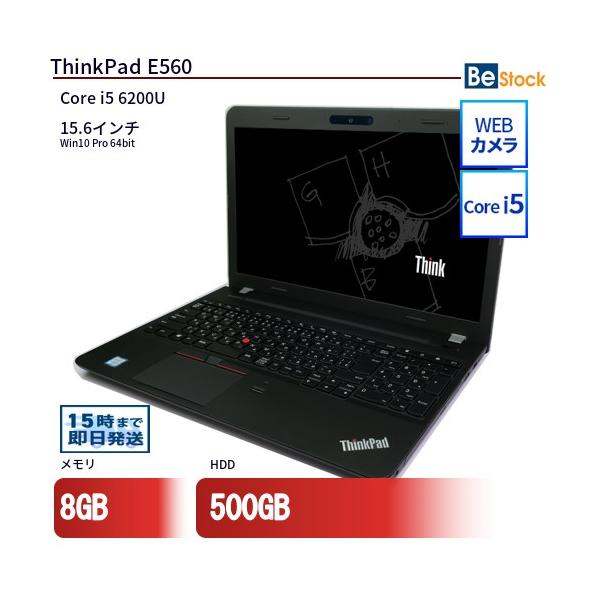 商品ランク：Bランク動作ランク：AランクCPU：Core i5 6200U(2.3GHz)メモリ：8GBHDD: 500GBOS：Win10 Pro 64bitディスプレイ：15.6インチ解像度：FWXGA(1366x768)ドライブ：DV...