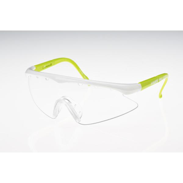 小さいサイズのスカッシュ用アイガードです。女性／ジュニアにお勧めのサイズです。テンプルの5段階調整可能ですので、男性でも女性・ジュニアの全ての方にフィット感が得られます。見やすい一面のレンズ設計。ストラップ付き