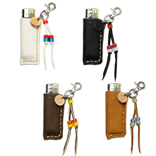 ビーズ屋のしか革ライターケース。4種類のカラーバリエーションがあります（100円ライター付き）。送料が安い『ゆうパケット』対応商品のため、ちょっとしたプレゼントにも最適です。●色白、黒、こげ茶、金茶●素材しか革※革製品に関しましては、ご注文...