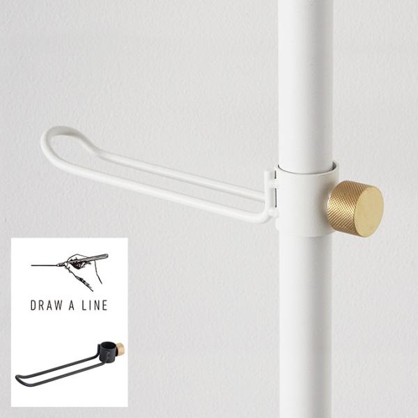 ドローアライン「テンションロッド」全型対応の縦用フックパーツサイズ:幅3.5×奥行き22×高さ3cm耐荷重：2kgカラー:ブラック、ホワイト材質:本体：鉄・エポキシ樹脂粉体塗装ねじ：真鍮・鉄・ABS原産国:中国パッケージサイズ:4×3.5×...