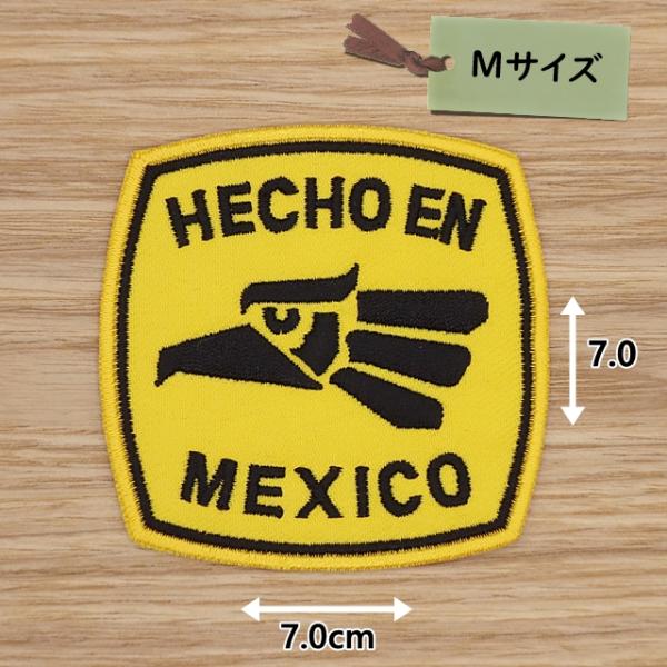 ●個数 １●素材 コットン●サイズ ７．０ｃｍ × ７．０ｃｍ人気の ＨＥＣＨＯ ＥＮ ＭＥＸＩＣＯ のアイロンワッペン です。サイズはＭサイズです。●送料はネコポスにて２５０円です。●合計金額１０００円以上にてネコポス無料です。(翌日着で...