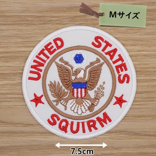 ●個数 １●素材 コットン●サイズ ７．５ｃｍ人気のＵＳ ＡＲＭＹ ＳＱＵＩＲＭ  のアイロンワッペン です。サイズはＬサイズです。●送料はネコポスにて２５０円です。●合計金額１０００円以上にてネコポス無料です。(翌日着です。東北・北海道・...