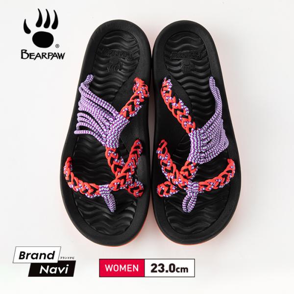 BEARPAW BESS-001 WA STORY ≪ ベアパウ レディース サンダル ≫ 【カラー】ORANGE-BLACK【素材】アッパー：ポリエステルソール：合成底≪ BEARPAW (ベアパウ) ≫BEARPAW（ベアパウ）はアメリ...