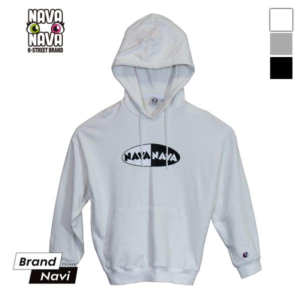 NAVANAVA NAVASW-102 ／ ナバナバ NAVANAVA スウェットパーカー NAVASW-102日本初上陸!!! おしゃれ大国、韓国発のジュニア向けストリートファッションブランド、ナバナバよりモノクロのオーバルロゴが胸に入っ...