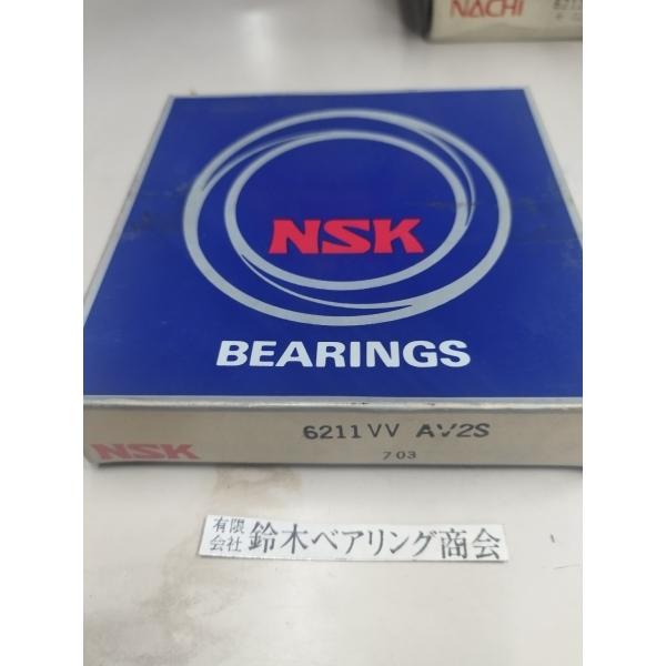 ラジアルボールベアリングメーカー　NSK国内メーカーです。品番　6211VVVV---非接触ゴムシールd 55 mm 内径D 100 mm 外径B 21 mm 幅