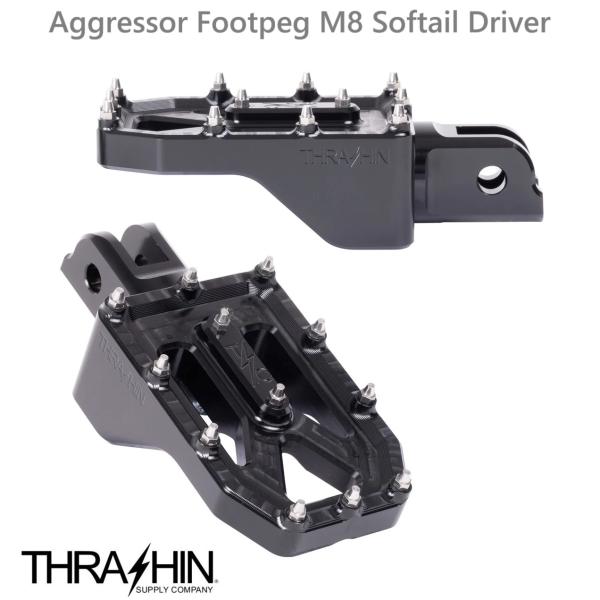 THRASHIN SUPPLY・AGGRESSOR・2018up M8ソフテイル・ドライバーフットペグ BLTHRASHIN AGGRESSORフットペグは、洗練されたタイムレスなデザインを維持しながら最大限のグリップ力と地上高の向上を実現...