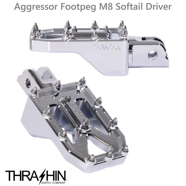 THRASHIN SUPPLY・AGGRESSOR・2018up M8ソフテイル・ドライバーフットペグ CHTHRASHIN AGGRESSORフットペグは、洗練されたタイムレスなデザインを維持しながら最大限のグリップ力と地上高の向上を実現...