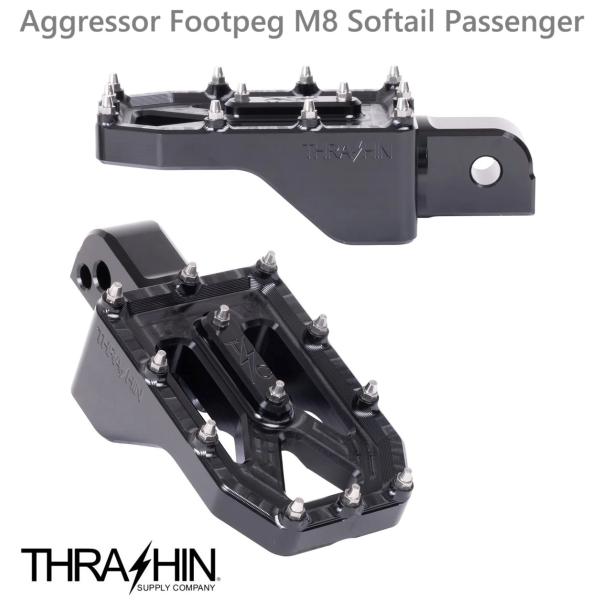 THRASHIN SUPPLY・AGGRESSOR・2018up M8ソフテイル・パッセンジャーフットペグ BLTHRASHIN AGGRESSORフットペグは、洗練されたタイムレスなデザインを維持しながら最大限のグリップ力と地上高の向上を...