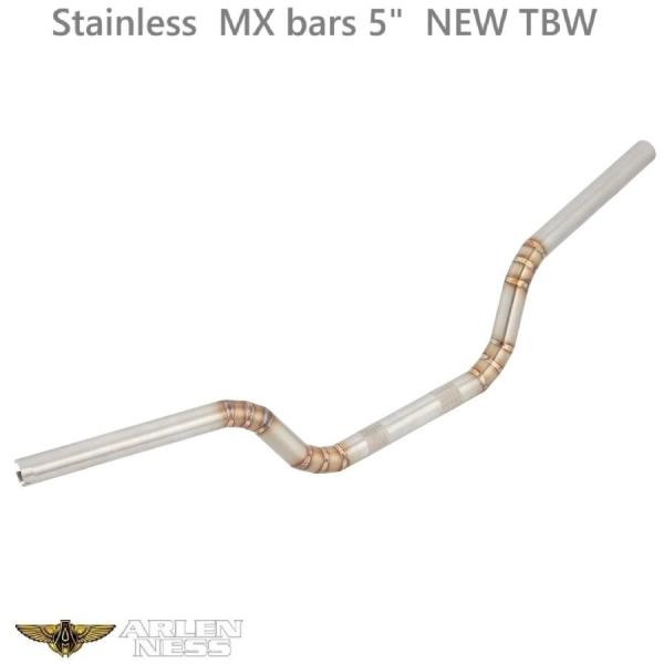 ARLEN NESS・NEW TBW・Welded Stainless  5インチ ハンドルバー・ステンレスアグレッシブなMXスタイルのハンドルバーは、CNC曲げ加工されたステンレススチューブから作られハンドメイドで溶接され手仕上げの外観で...