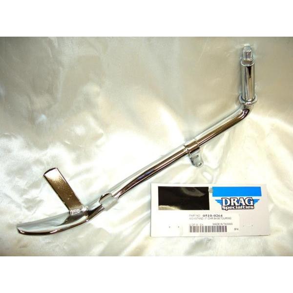 DRAG SPECIALTIES 1"LOWERED KICKSTANDS １インチ(2.54cm)ショート クロームキックスタンド、ローダウン車の必需品です。例としましてFLHX純正車高からフロント１インチ＆リア0.5インチ以上ローダウン...