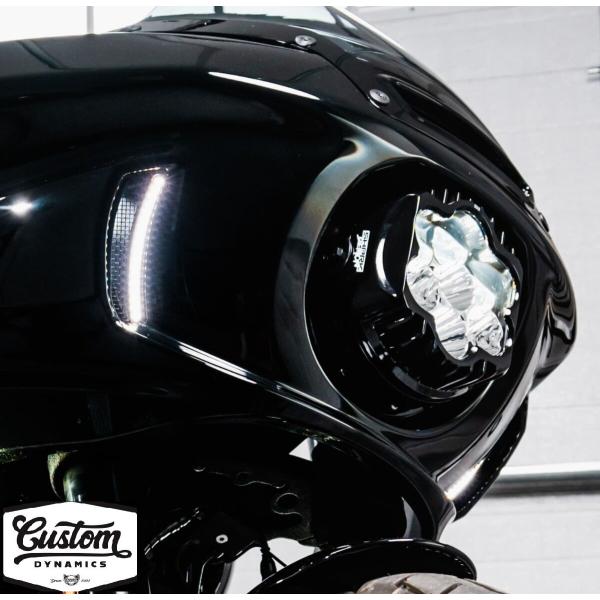 CUSTOM DYNAMICS・FXLRST フェアリングベント LEDライトカスタムダイナミクス ローライダーST＆エルディアブロ用 フェアリングベント デュアルカラーLEDベントアクセントです。アンバー ウィンカー付きホワイト ランニン...