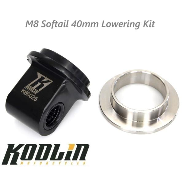 Kodlin Lowering Kit Harley M8 Softailリモートプリロードアジャスター無しモデルの2018年以降M8ソフテイルに対応したロアリングキットです。車高を最大40mm（1.5インチ）下げることができます。車高が下...