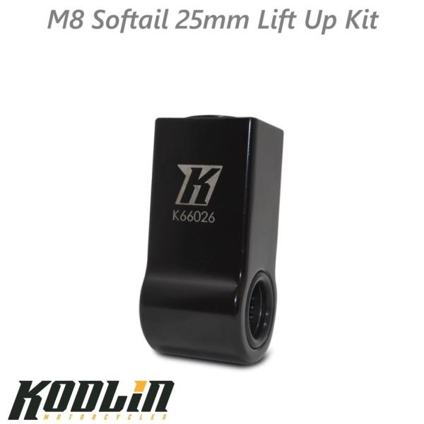 Kodlin USA・M8ソフテイル・25mm リフトアップキットM8ソフテイルのショックマウントポイントを1インチ(25.4ミリ)延長します。スイングアームに干渉することなくリフトアップ出来ます。・ベアリングがプリインストールされています...