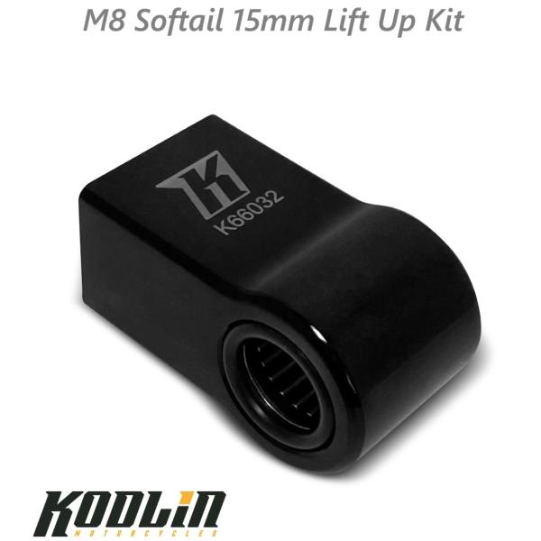 Kodlin USA・M8ソフテイル・15ミリ リフトアップキットM8ソフテイルのショックマウントポイントを約15ミリ延長します。スイングアームに干渉することなくリフトアップ出来ます。・ベアリングがプリインストールされています。・ショックへ...