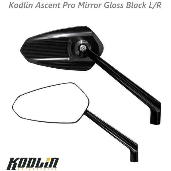 Kodlin・アセント プロ ミラー グロスブラック　左右セットKodlin Ascent Pro Mirror Gloss Black L/R鍛造アルミビレットの高級感と優れた後方視認性を兼ね備えたKodlin USAのAscent Pr...