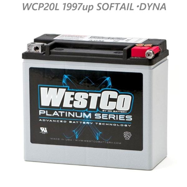 WESTCO・1997upソフテイル・ダイナ・プラチナムシリーズ AGMバッテリー WCP20LWESTCO プラチナムシリーズ AGMバッテリー Made in USA。H-D純正バッテリー製造工場と全く同じ工場と構造で作られており信頼性...