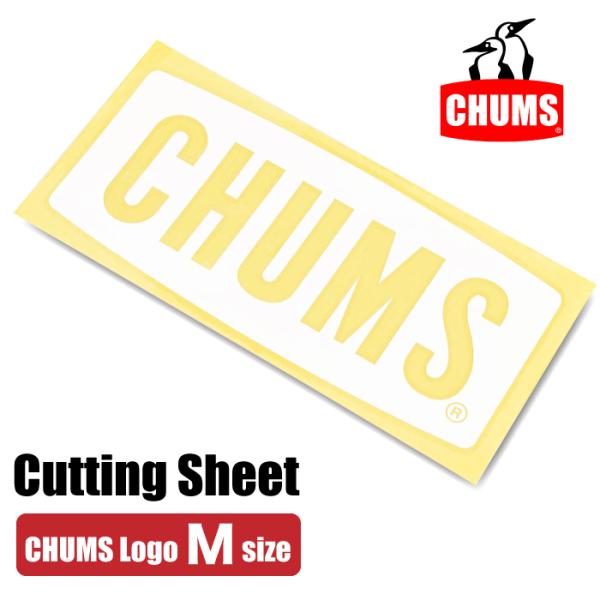 【商品】CHUMS Cutting Sheet CHUMS Logo M【コメント】ボートロゴのカッティングシート！透明シートごとステッカーを台紙から剥がし、お好みの位置に貼って、指で擦りつけて圧着させるだけ。クーラーボックスや収納コンテナ...