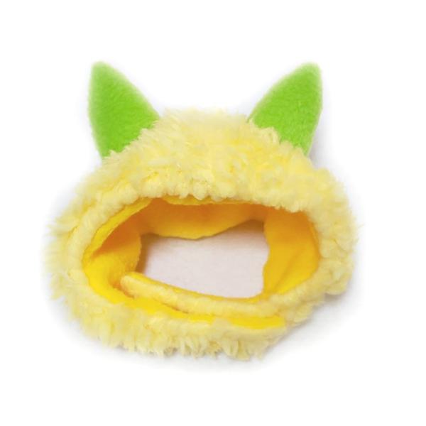 節分にピッタリかわいい☆緑鬼のかぶりもの（帽子）なりきりコスプレ！ 黄鬼の帽子！  あごの下でマジックテープで留めるだけの帽子です。【素材】  フリース生地 プードルファー【サイズ】頭周り  S：22〜28cm  M：27〜33cm  L：...