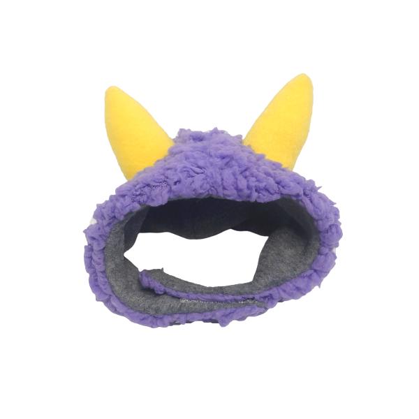 節分にピッタリかわいい☆紫鬼のかぶりもの（帽子）なりきりコスプレ！ 紫鬼の帽子！  あごの下でマジックテープで留めるだけの帽子です。【素材】  フリース生地 プードルファー【サイズ】頭周り  S：22〜28cm  M：27〜33cm  L：...