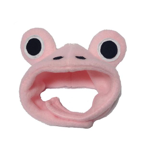 かわいい☆ピンクのカエルさん なりきりコスプレ！ ピンクカエルのかぶりもの！  あごの下でマジックテープで留めるだけの帽子です。【素材】  フリースフェルト【サイズ】頭周り  S：22〜28cm  M：27〜33cm  L：39〜45cm ...