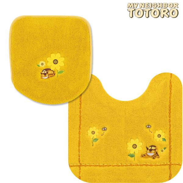 ネコバスをデザインした陽気なトイレシリーズおしゃれなトイレタリーシリーズ となりのトトロ 花のバス停 トイレマットと兼用フタカバー(普通便座＆温水洗浄・暖房便座兼用)のセットネコバスをデザインした陽気なトイレシリーズです。ビタミンカラーの明...