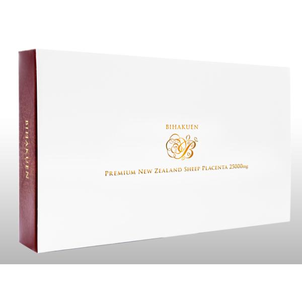 商品名　ビハクエン　プレミアムニュージーランド羊プラセンタ25000mg60錠商品説明ニュージーランドでのびのびと育てられた羊の生プラセンタ25000mgを100倍に濃縮した、高品質美容サプリメントです。厳選されたGMP認定工場において生産...