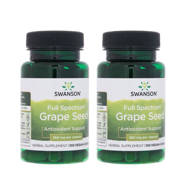【商品説明】1カプセルに380mgのグレープシード（ブドウの種子）パウダーが含まれています。天然ハーブ由来のサプリメントが毎日を応援します。　≪内容量≫2本（1本/100カプセル）