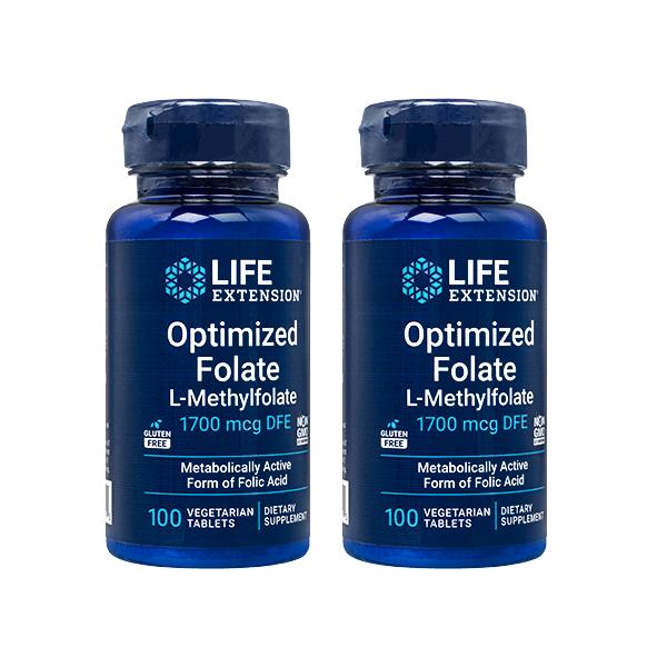 【商品説明】LifeExtensionのオプティマイズド・フォレートは、5-メチルテトラヒドロ葉酸(活性型葉酸)を配合したサプリメントです。   内容量：2本（1本/100ベジタブレット）