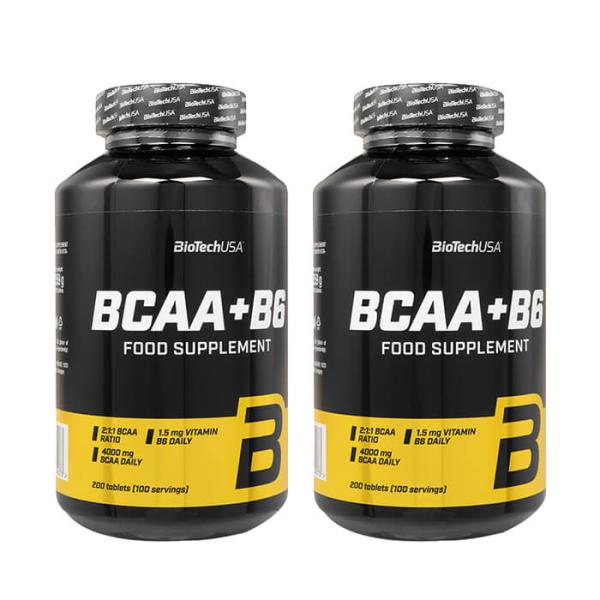 【商品説明】BCAA＋B6は、BCAA（分岐アミノ酸）とビタミンB6を配合したサプリメントです。BCAA（分岐アミノ酸）である「イソロイシン」「ロイシン」「バリン」を、2:1:1の割合で配合しています。　≪内容量≫2本（1本/200錠）
