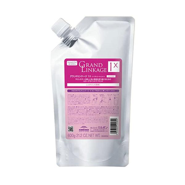 ◆ 商品名称：グランドリンケージ　1X◆ メーカー：MILBON/ミルボン◆ 製造国：日本製◆ 区分：化粧品◆ 内容量：600g◆ JAN：4954835101899◆ 成分：水、アモジメチコン、セタノール他※ 本商品ラベルに記載の使用上の...
