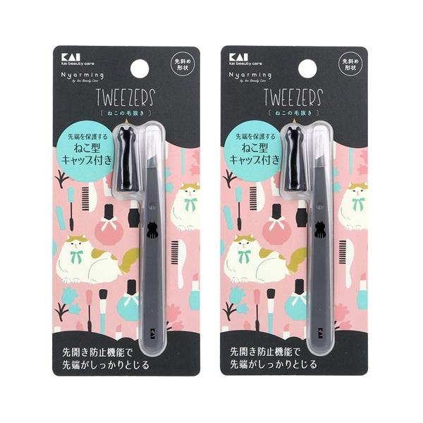 Nyarming ねこの毛抜き HC-2203 1個入　ねこの毛抜きNyarming ねこの毛抜き HC-2203は、かわいいねこ型のキャップが特徴の毛抜きです先斜め形状で、ねらった毛をしっかりキャッチできるので、使いやすい！さらに、先開き...
