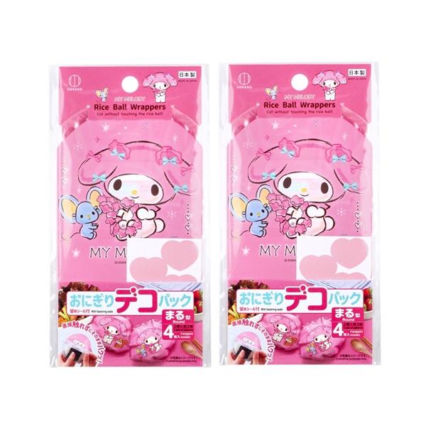 おにぎりデコパック まる型 マイメロディ フラワー 4枚入MY MELODY RICE BALL WRAPPERSおにぎりデコパック まる型 マイメロディ フラワーはおにぎりをかわいくラッピングできるフィルムです！このシートで包むだけで、丸...