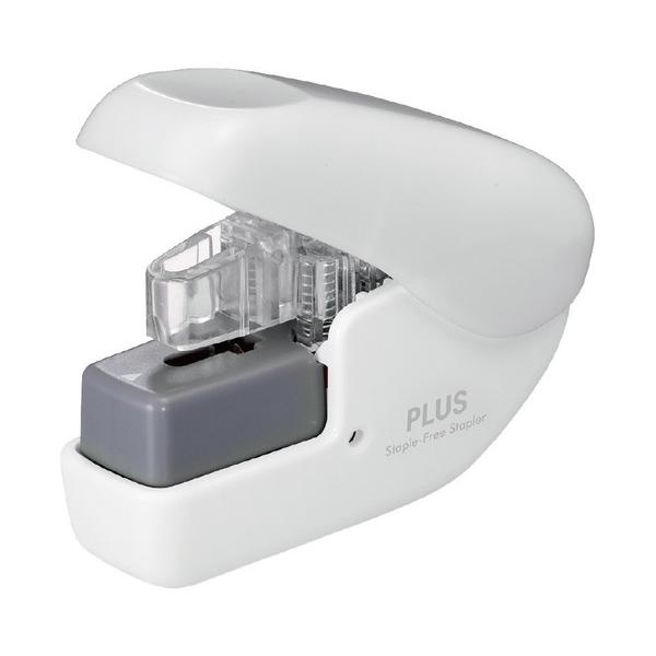 ミニサイズで握りやすい！押し終わりがわかるガイド表示＋感触。●外形寸法（幅）[mm]：32●外形寸法（奥）[mm]：74●外形寸法（高）[mm]：66●質量[g]：70●とじ枚数[枚]：PPC用紙（64g/?）約2〜4●色：ホワイト●パワー...